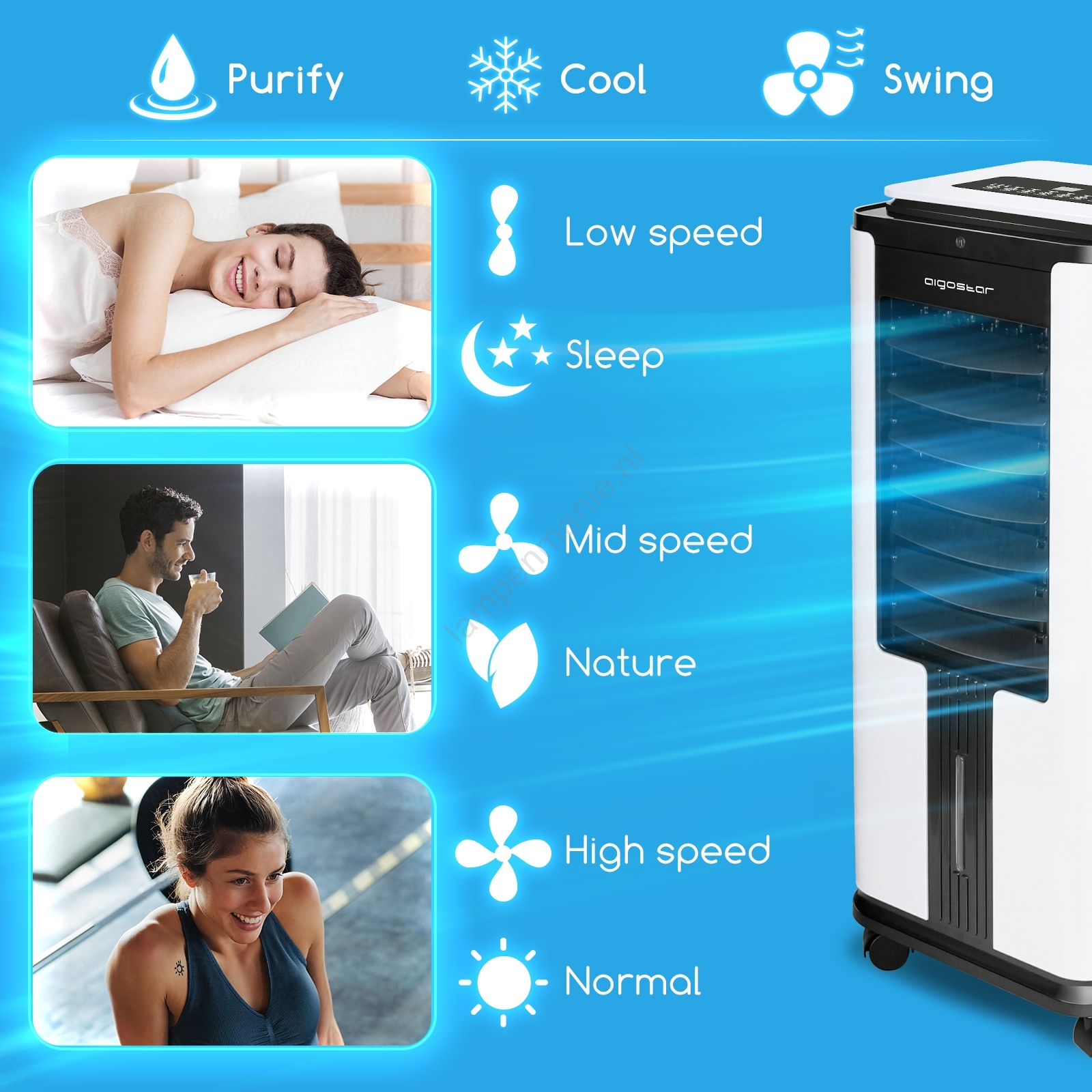 Aigostar - Slimme Airconditioner 75W/230V Wi-Fi + afstandsbediening ...