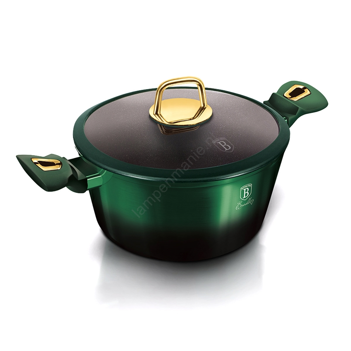 BerlingerHaus - Braadpan met titanium oppervlak + deksel 20 cm groen ...