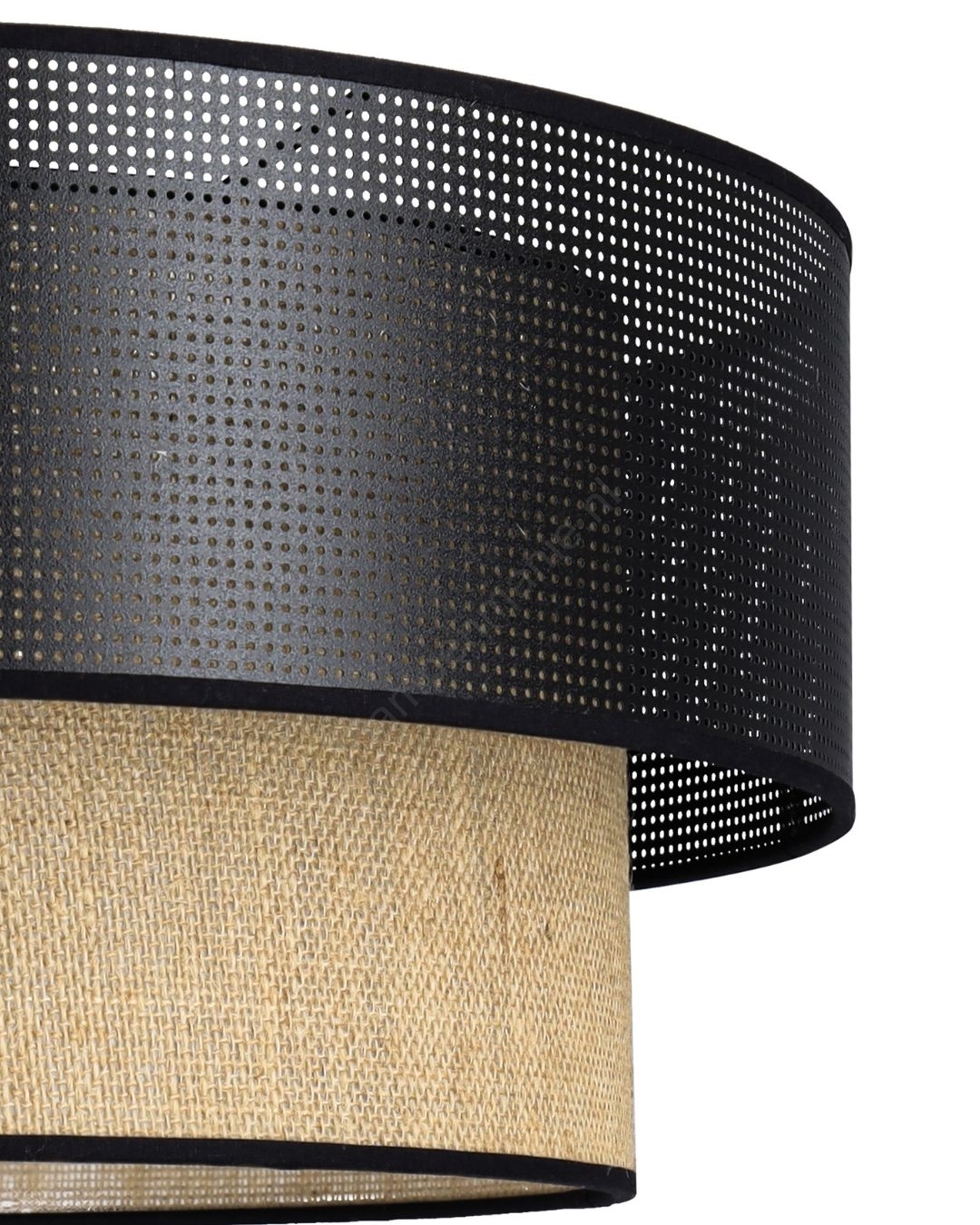 Hanglamp met kabel BORHO 1xE27/60W/230V Ø 50 cm zwart/jute | Lampenmanie