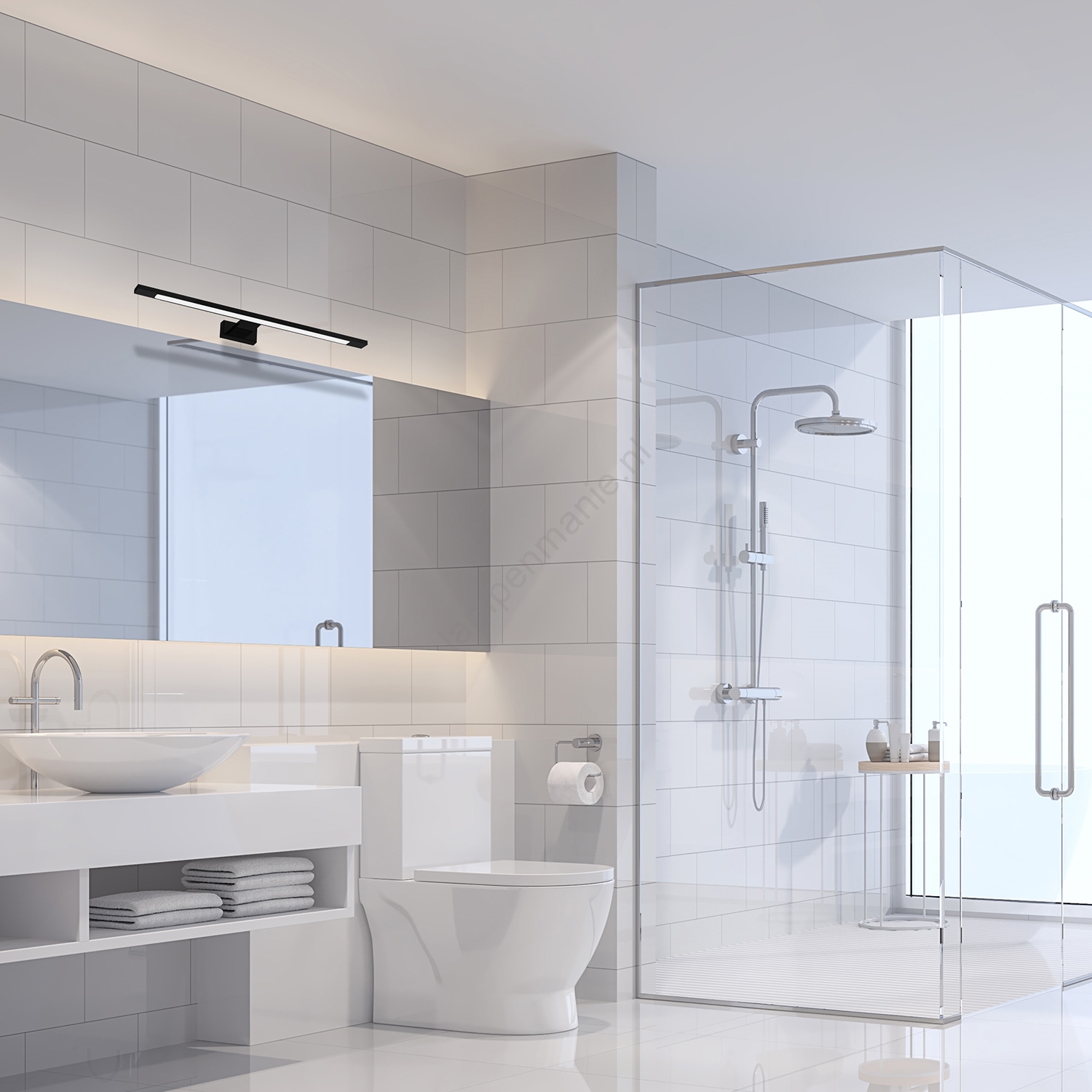 LED Badkamer spiegelverlichting SHINE LED/12W/230V IP44 zwart | Lampenmanie