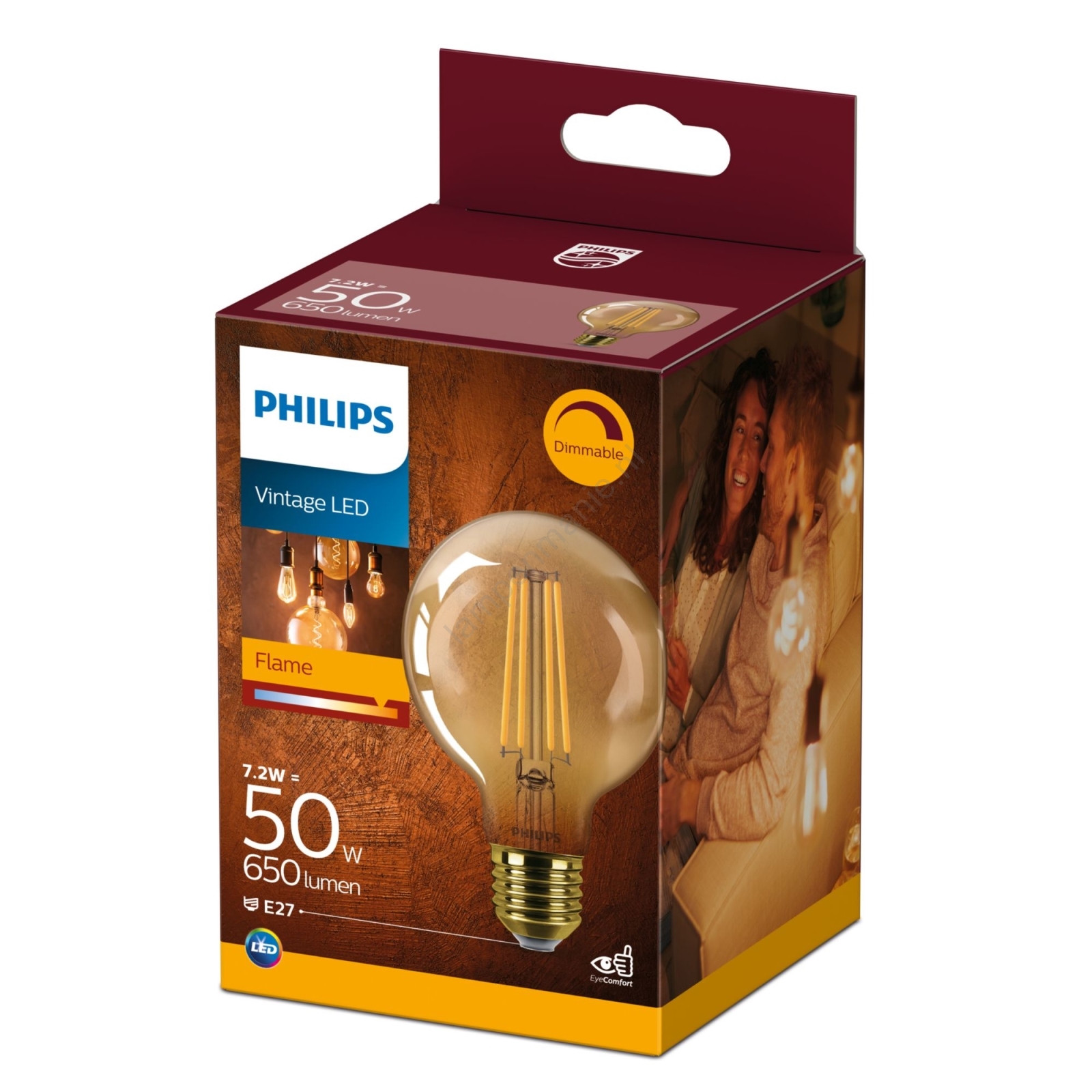 LED Dimable Bulb Vintage Philips G80 E27/7,2W/230V 2200K | Lampenmanie