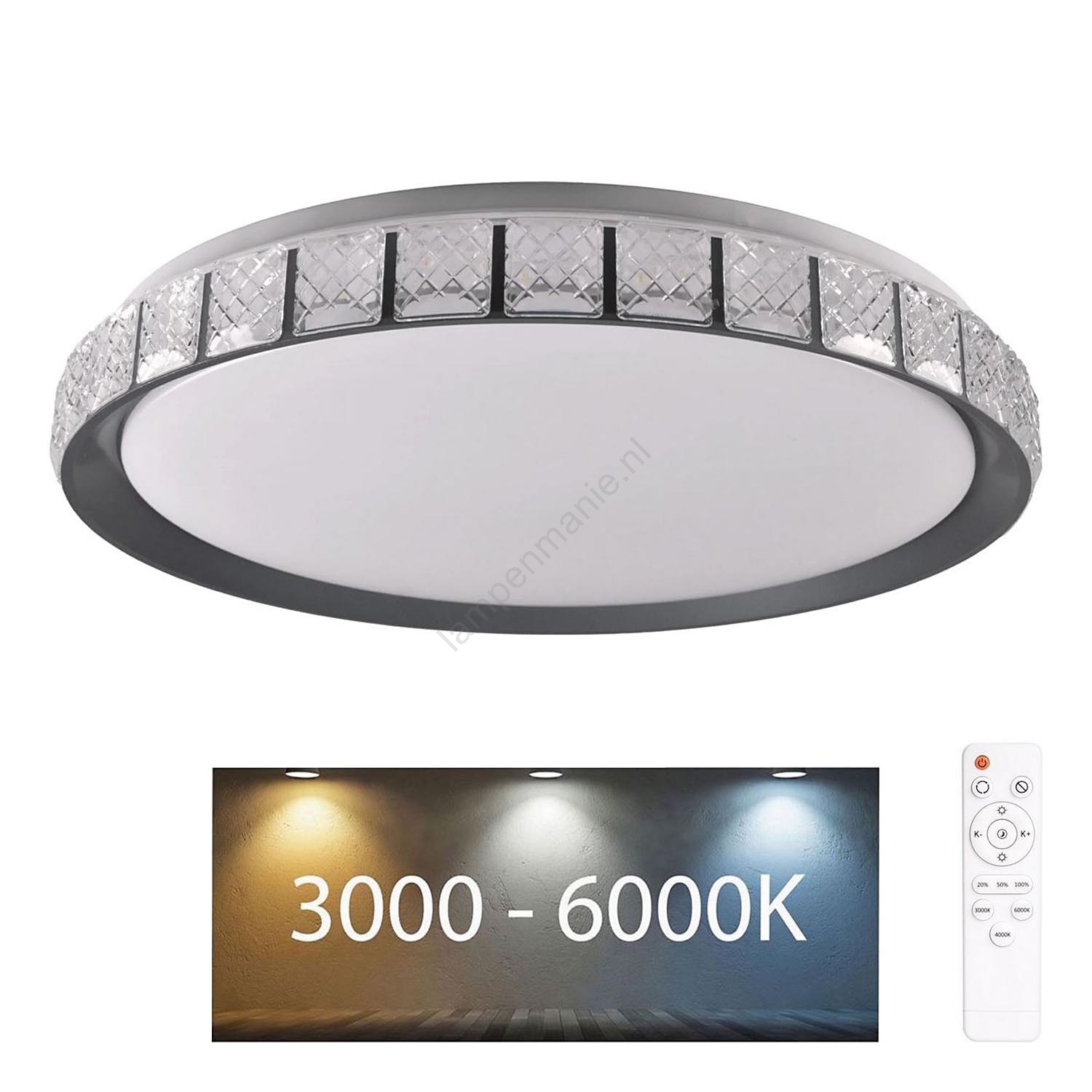 LED Dimbare badkamer plafondverlichting NINA LED/72W/230V IP44 + AB ...