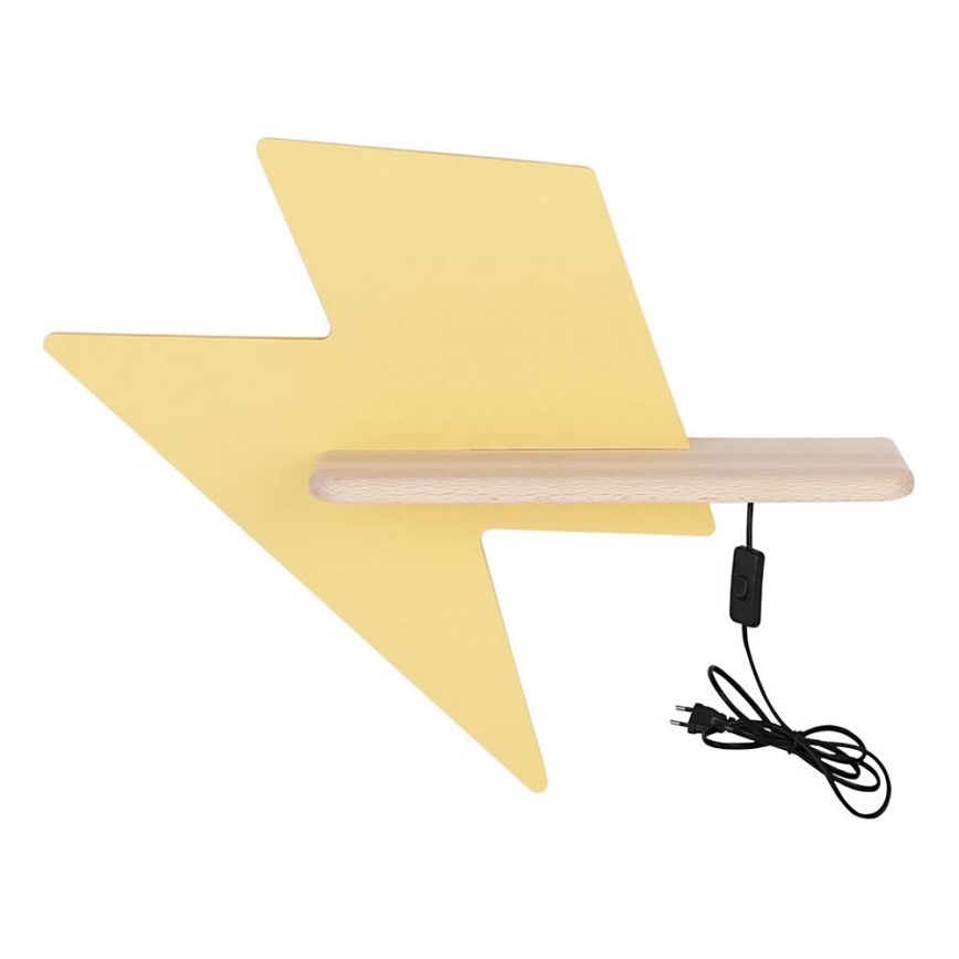 LED Kinderwandlamp met plank BLIKSEM LED / 4W / 230V | Lampenmanie