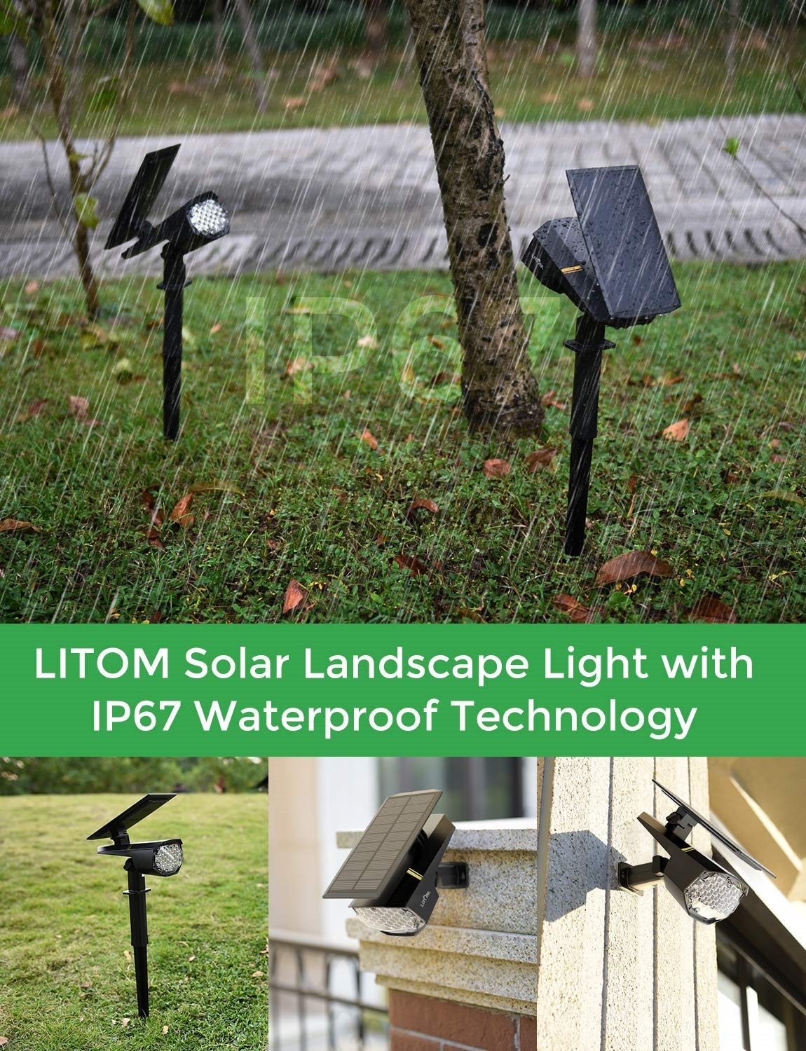 Litom - SET 2x Dimbare Solar LED Lamp 2in1 LED/3,7V IP67 | Lampenmanie