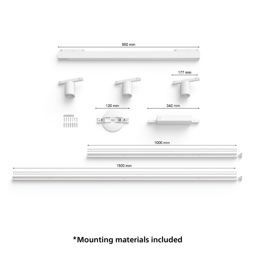 Philips-SET 4x Dimbare LED Lamp voor een Rail Systeem Hue LED/44,6W ...