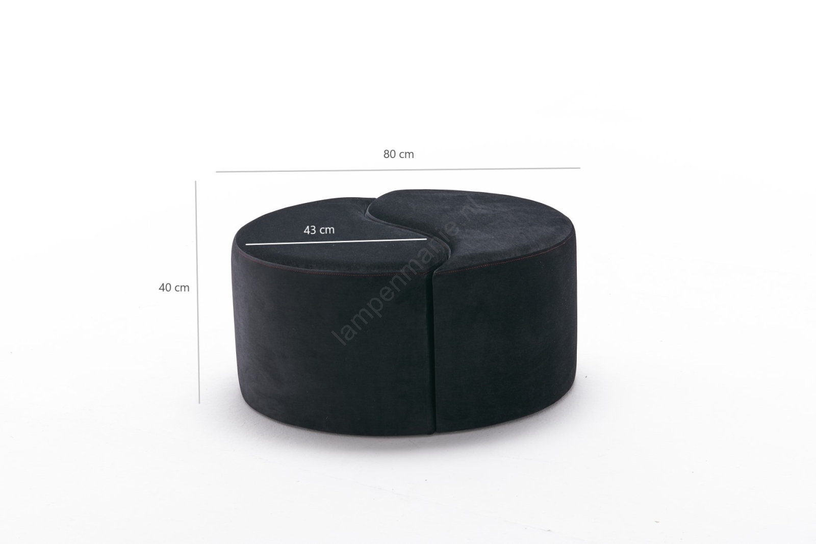 Poef JING Ø 80 cm antraciet | Lampenmanie