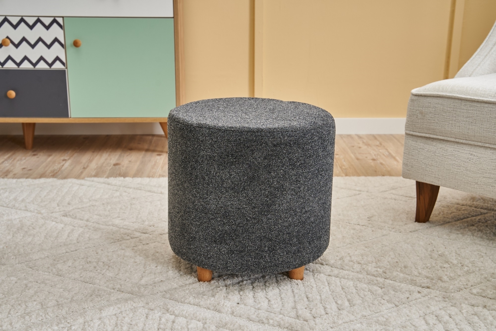 Poef KIMA Ø 40 cm antraciet | Lampenmanie
