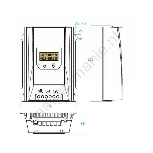 Regelaar voor opladen op zonne-energie MPPT 12-24V/40A IP32 | Lampenmanie