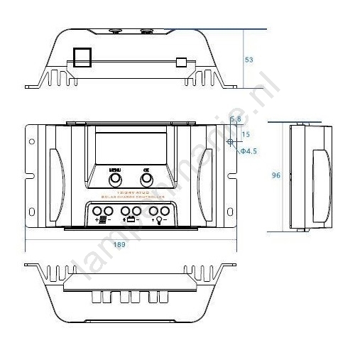 Regelaar voor opladen op zonne-energie MPPT 12V/15A IP32 | Lampenmanie