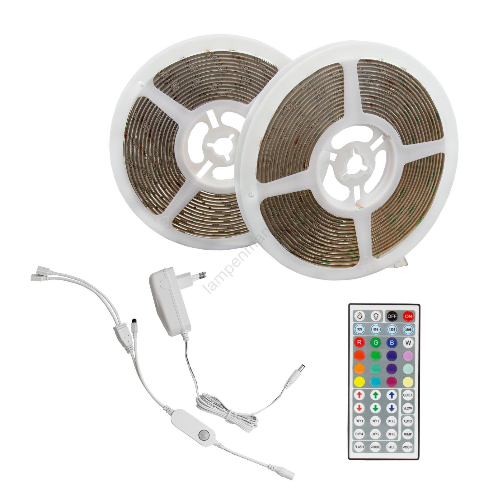 SET 2x LED RGBW Dimbare strip met een sensor LED/13W/230V 5m ...