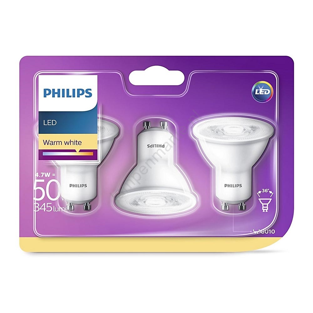 SET 3x LED Lamp Philips GU10/4,7W/230V | Lampenmanie