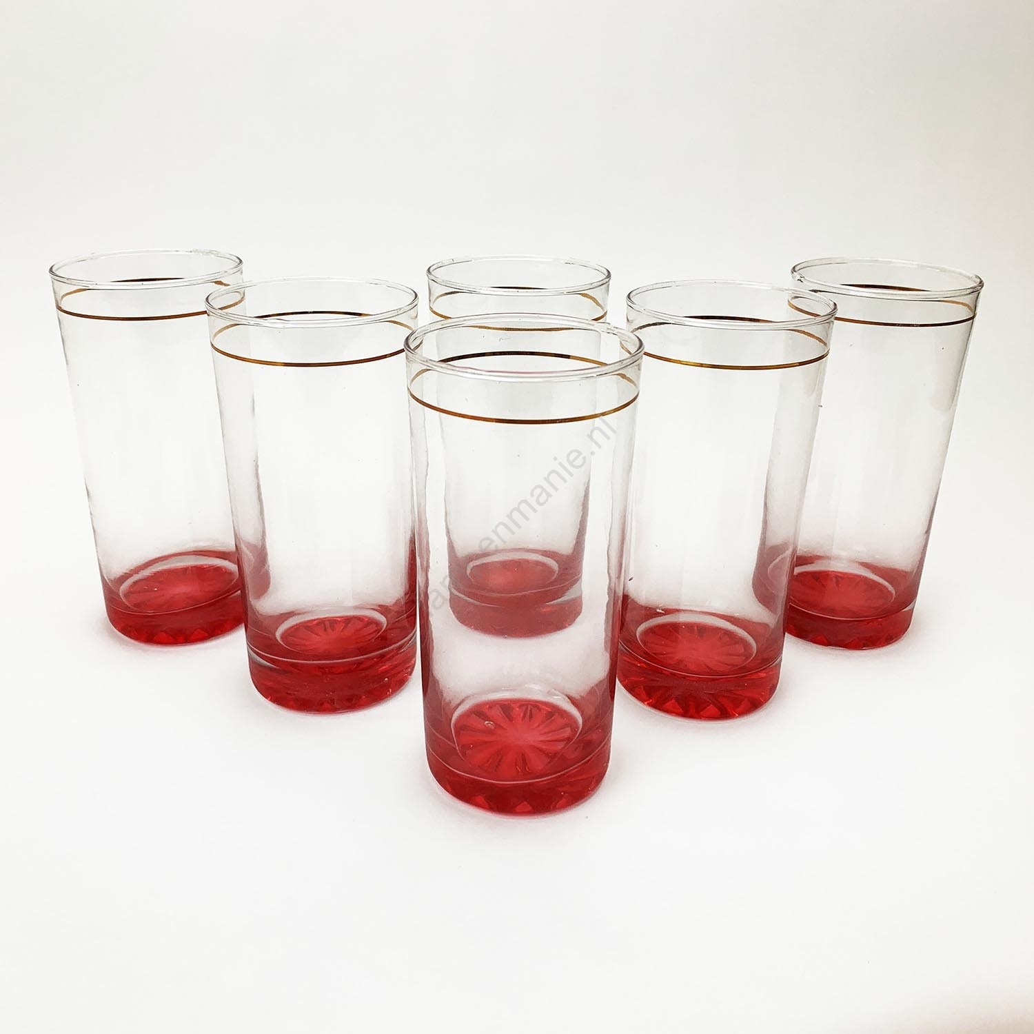 Set 6x glas doorzichtig rood | Lampenmanie