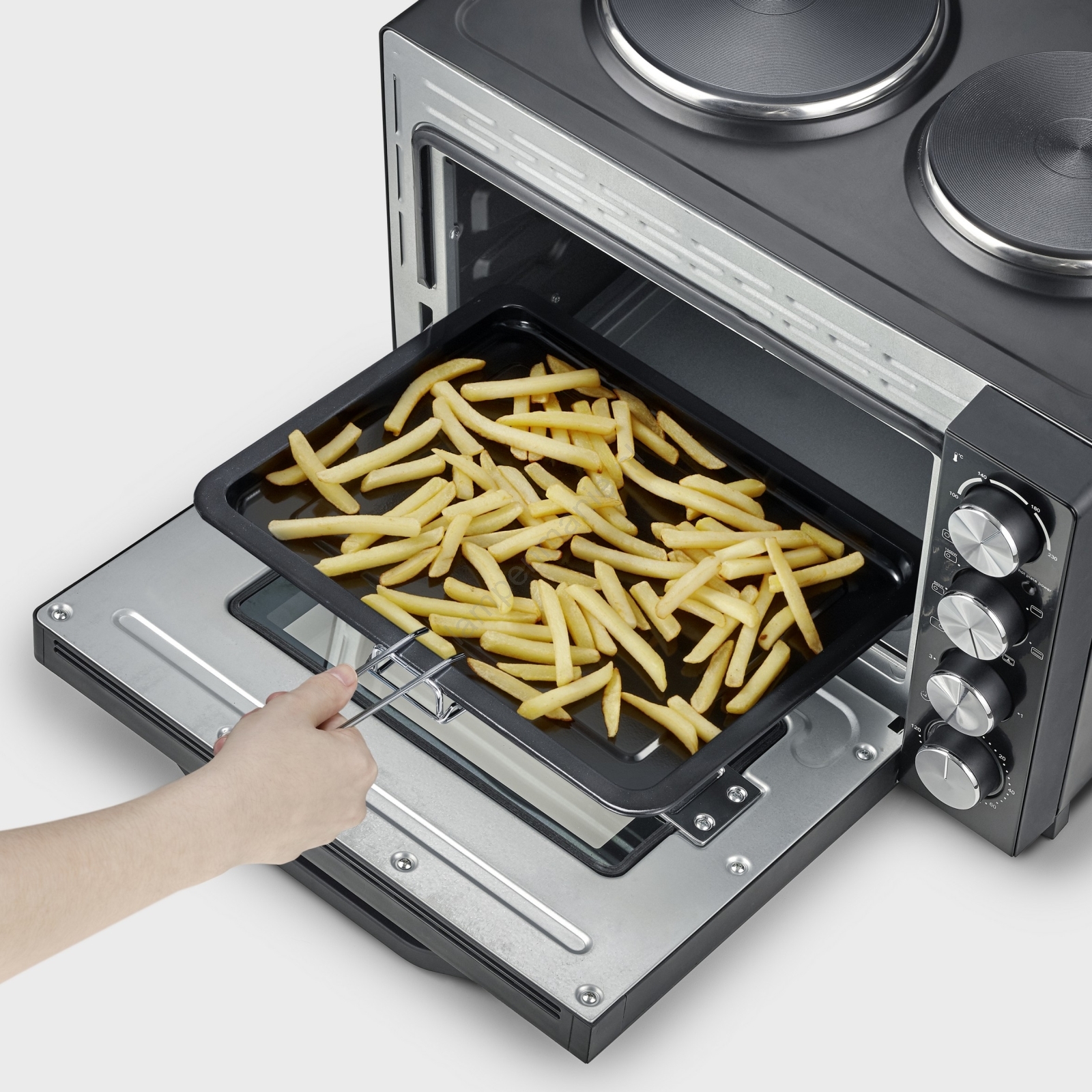 Severin TO 2074 - Heteluchtoven met grill en kookplaten 2500W/230V 30 l ...