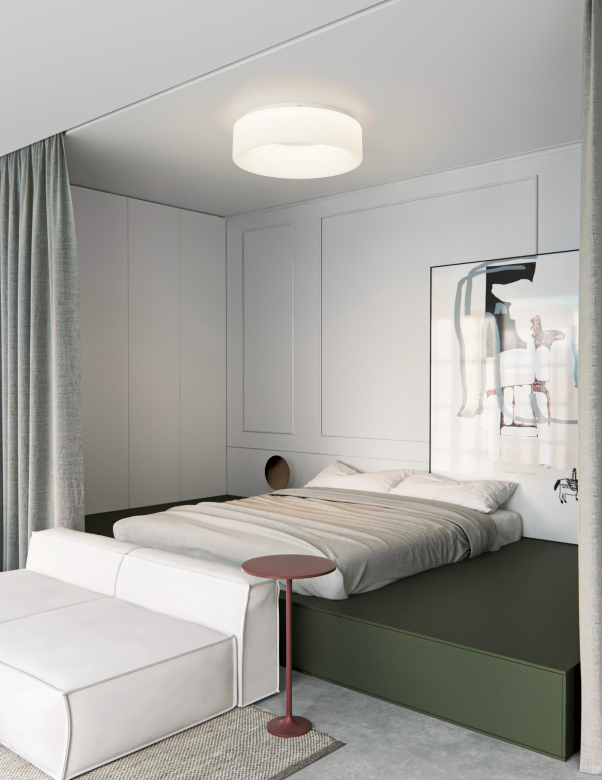 Top Light -LED Dimbare plafondlamp HALO LED/60W/230V Ø 60 cm wit+ ...