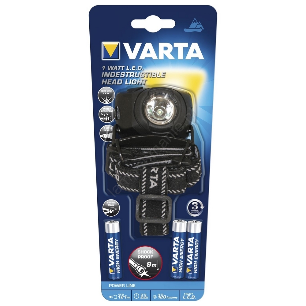 Varta 17731 - LED Hoofdlamp INDESTRUCTIBLE H20 LED/1W/3xAAA | Lampenmanie